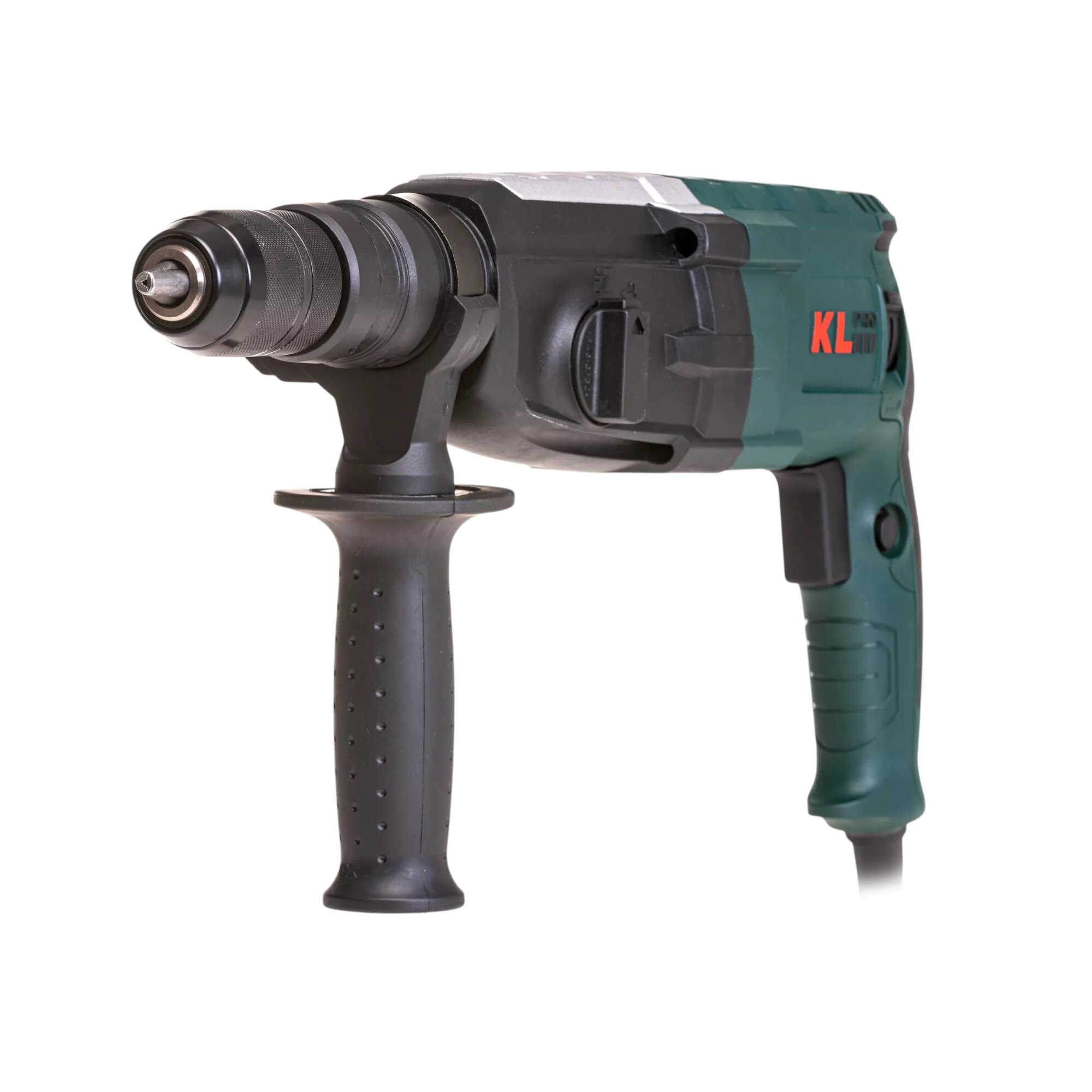 Профессиональный перфоратор KLPRO KLPM2801 950 Вт 4Дж (сеть, 2 патрона sds plus и б/з, рукоять, 3 бура 8,10,12 бетон, зап уголн щетка - 1шт, кейс)