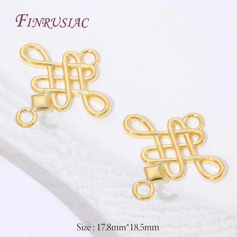 FINRUSIAC Шармы-соединители китайские узлы, 18K Gold Plated
