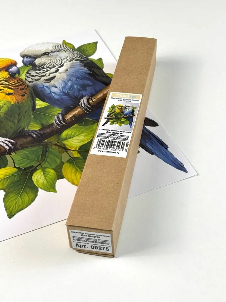 Интерьерная наклейка на стену попугаи