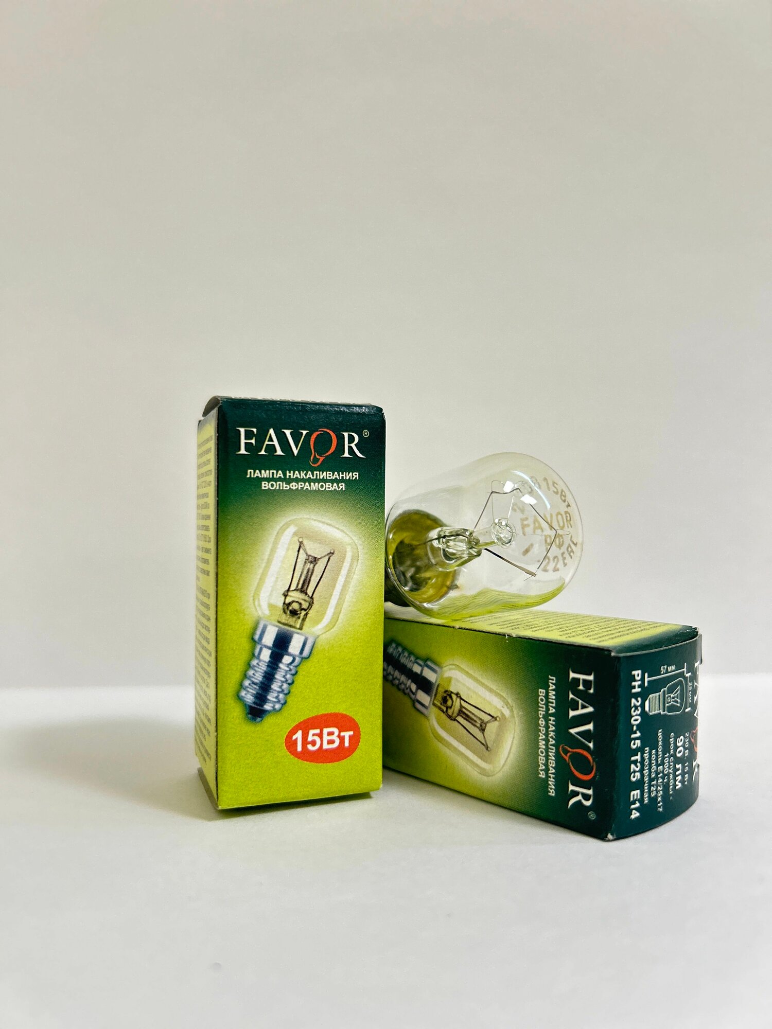 Лампа накаливания Favor РН E14 810800, для духовок, холодильников, швейных машинок, 15Вт, 2шт