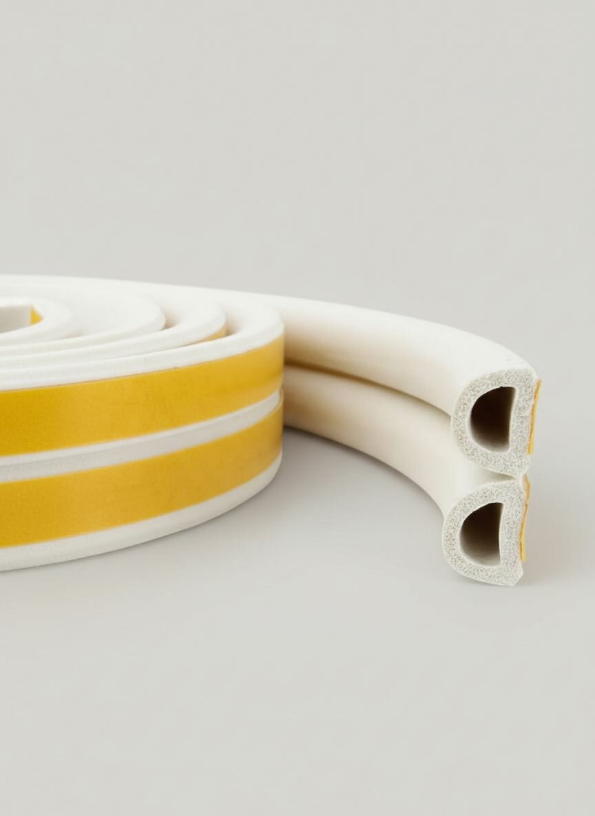 Уплотнитель самоклеящийся для окон и дверей D профиль белый Tytan professional