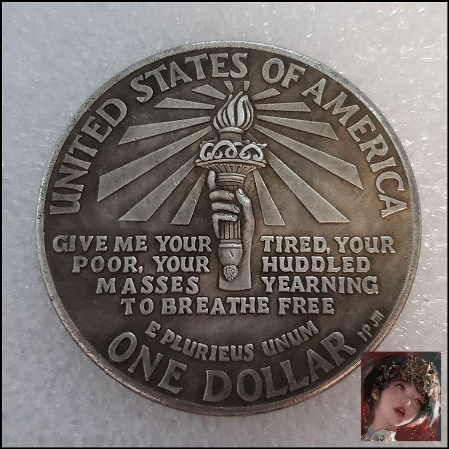 Памятная монета Статуя Свободы США 1906 года, нумизматика, состояние VF, подарок коллекционеру — фото 1