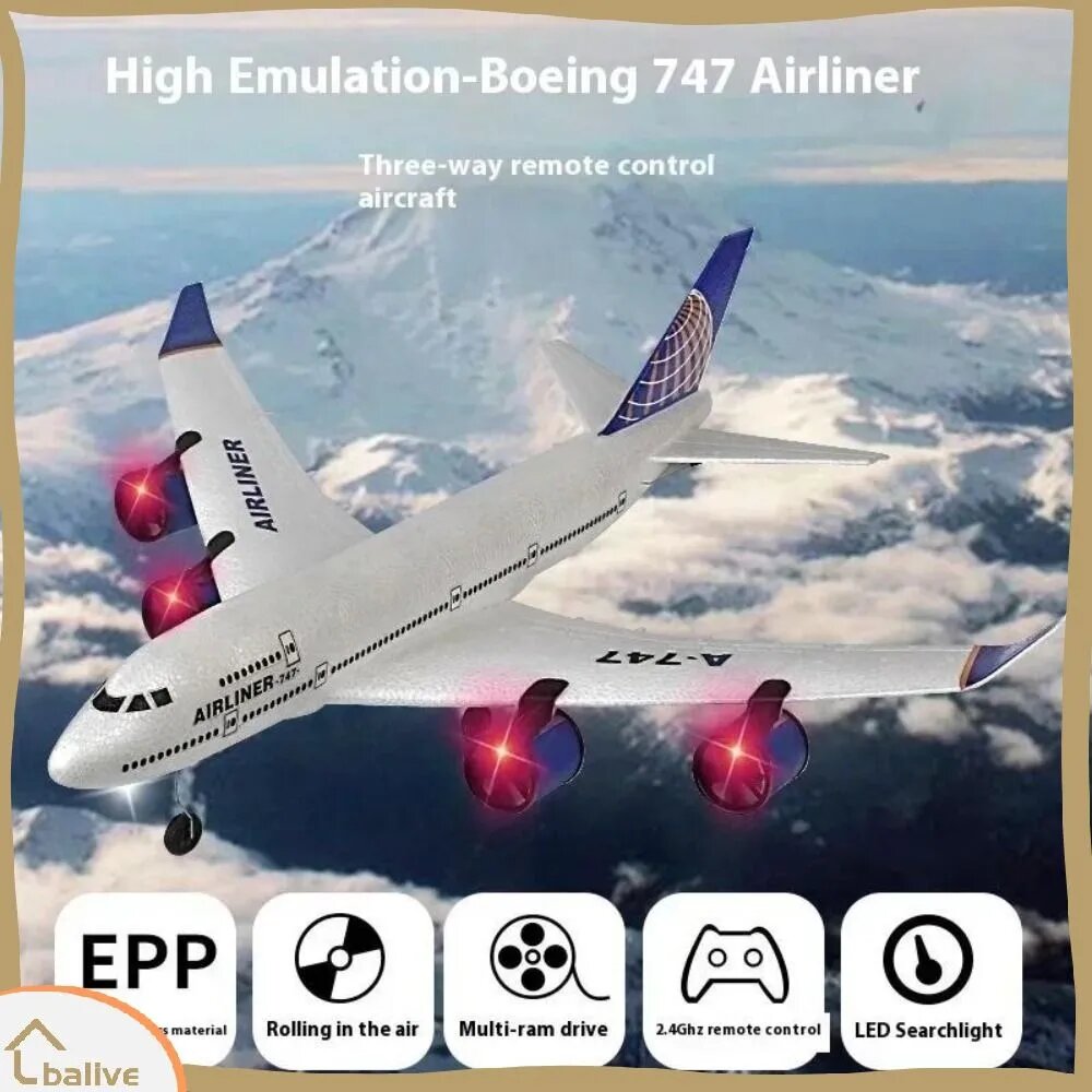 Радиоуправляемый самолет Boeing 747 и Airbus A380, бежевый, с подсветкой, для детей 14+ — фото 1