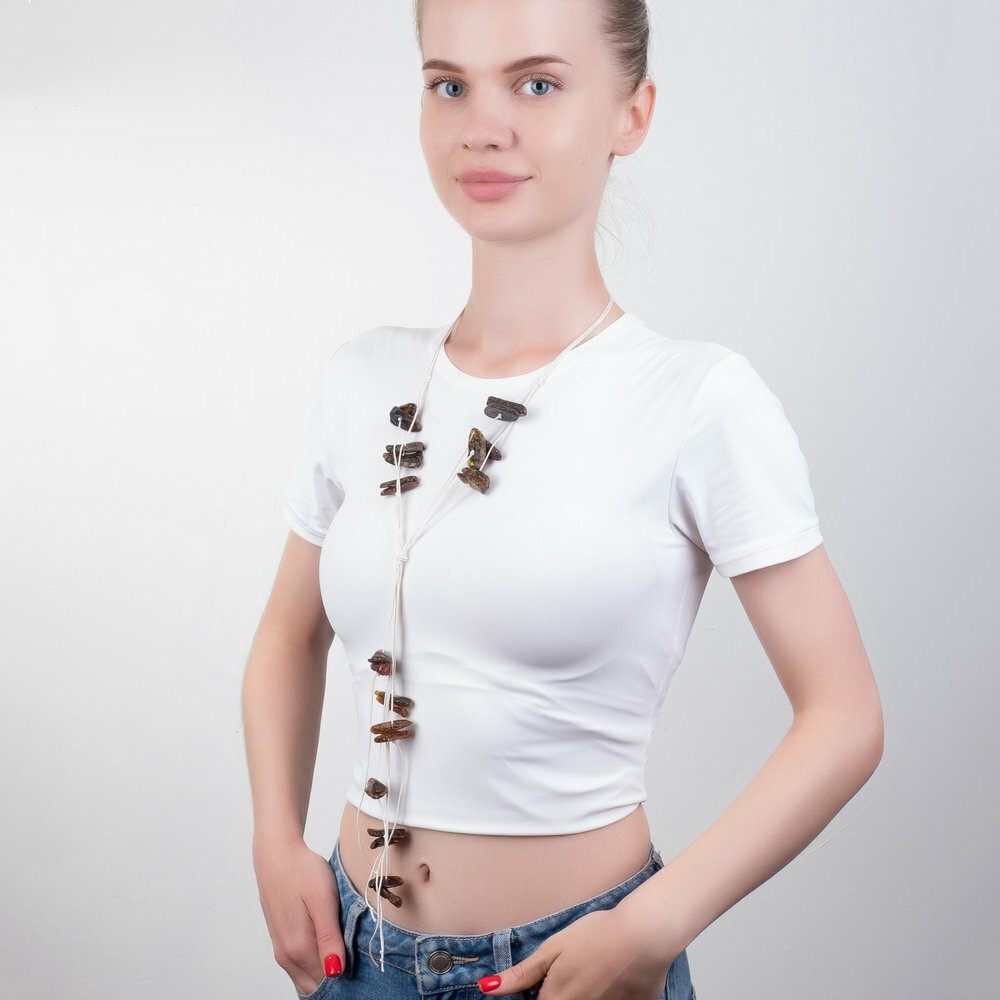 Бусы, янтарь