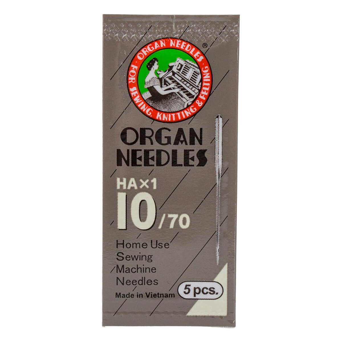 Иглы Орган для бытовых швейных машин, универсальные, 5/70 (мягк. уп.)