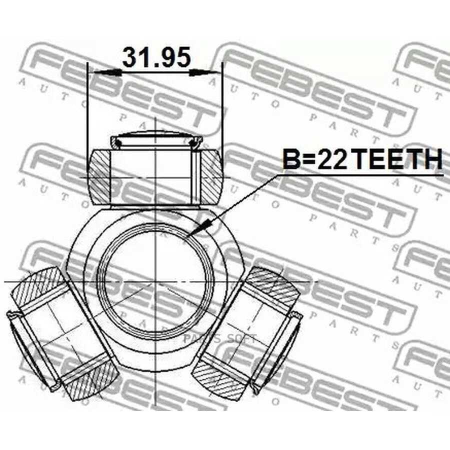 FEBEST 0216-B10 Трипоид NISSAN TIIDA C11 2005-2012 0216-B10