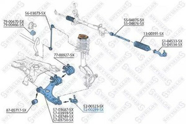 Опора шаровая STELLOX 52-00289-SX Ford Focus C-Max All 04-07, Volvo S40, V50 04>