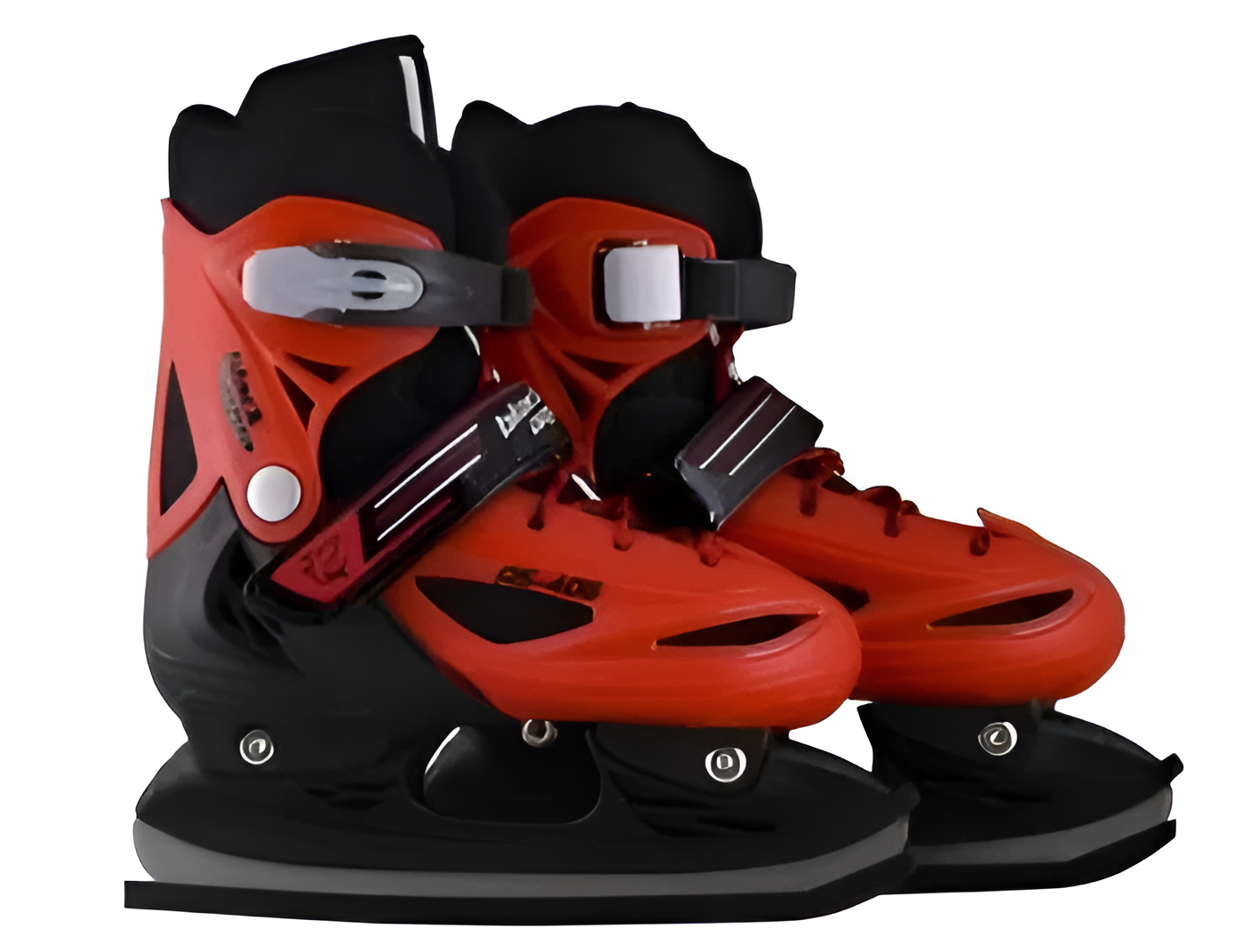Коньки раздвижные ледовые BlackAqua с дополнительной роликовой платформой (р.30-33, красный)