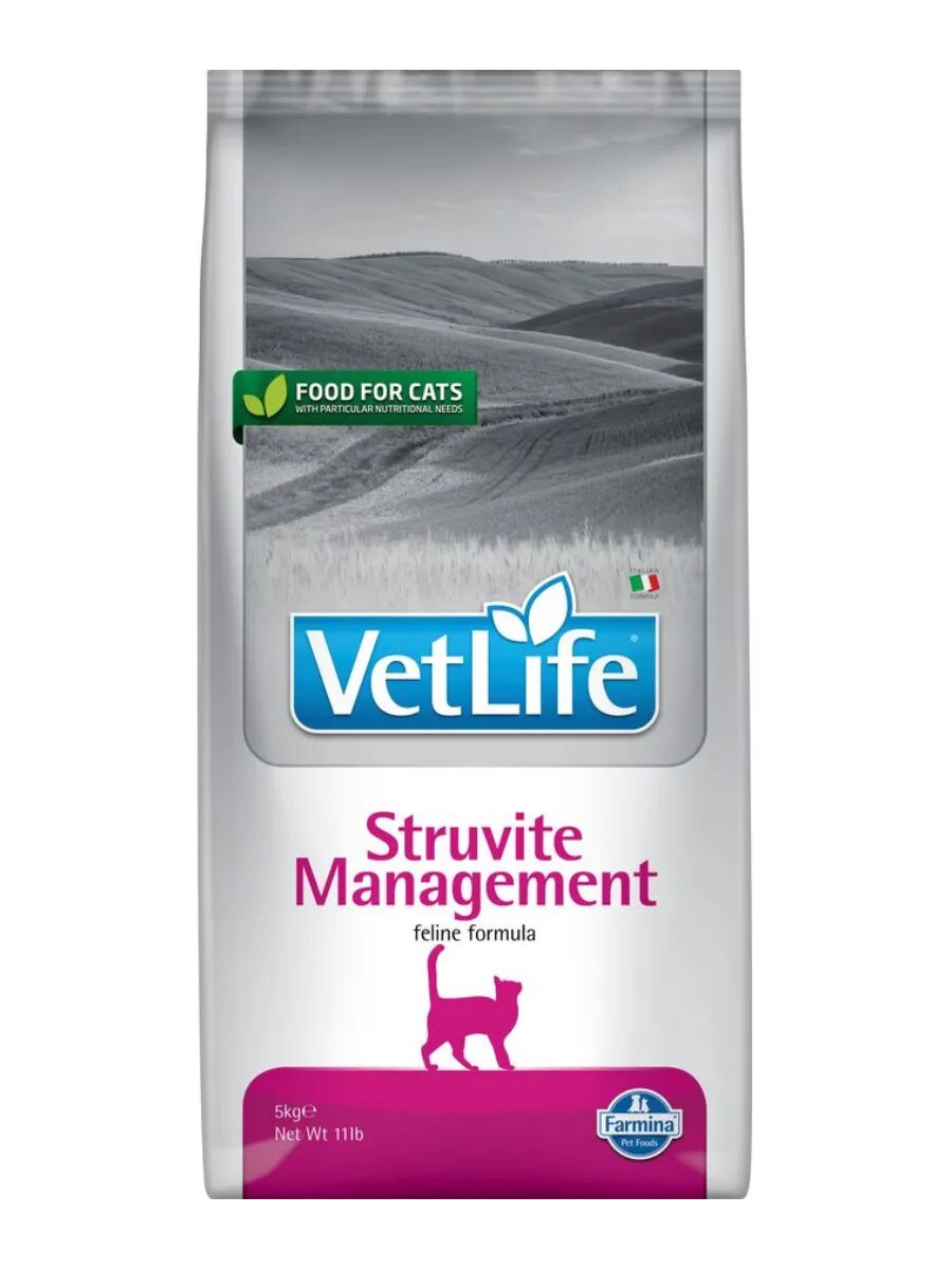 Сухой корм Farmina Vet Life Struvite Management (Фармина) для кошек при заболеваниях нижних мочевых путей, 5 кг