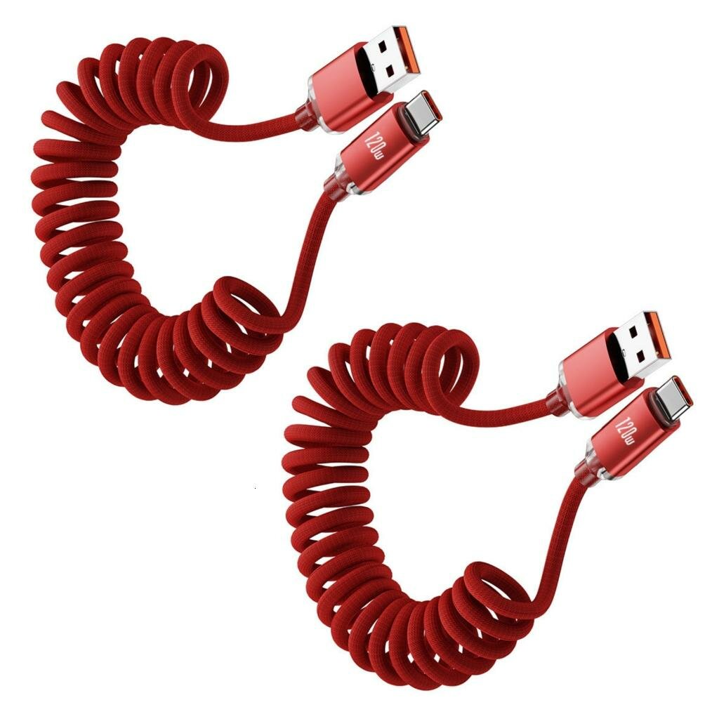 USB-C кабель быстрой зарядки 120 Вт, красный - 2m