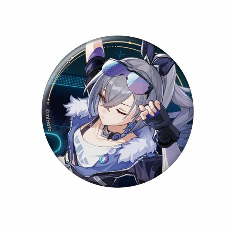 Значок Honkai RPG Silver Wolf 6976525009870 металлический 5,8 см