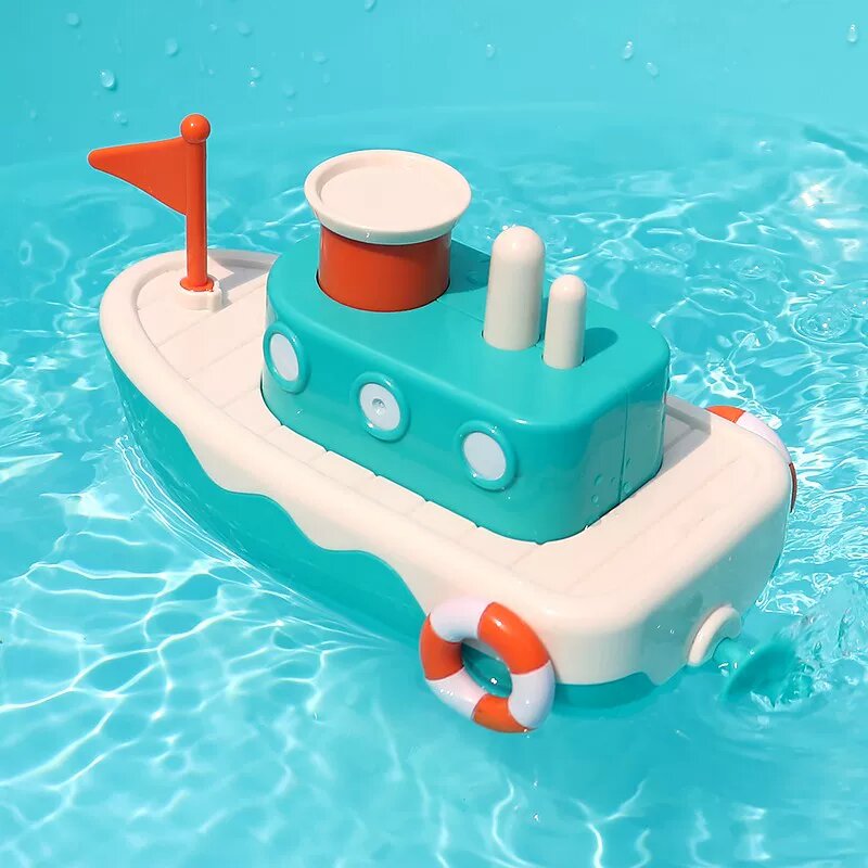 Небольшая игрушечная лодка для водных игр с функцией распыления воды при нажатии, интерактивная игра в ванне для детей