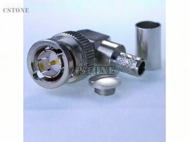 BNC штекер обжим угловой для RG59; 500MHz VSWR1.3 (надежный китайский аналог)