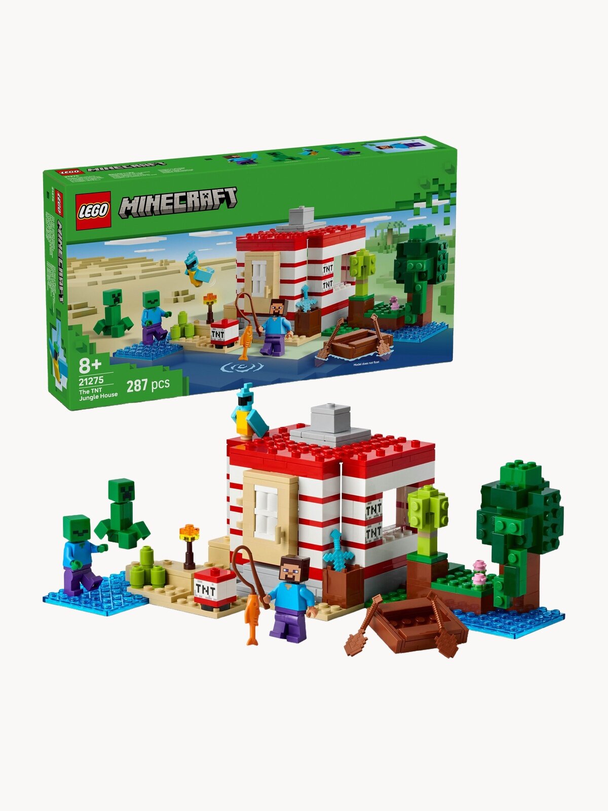 Конструктор LEGO Minecraft Дом в джунглях TNT 21275, 287 деталей