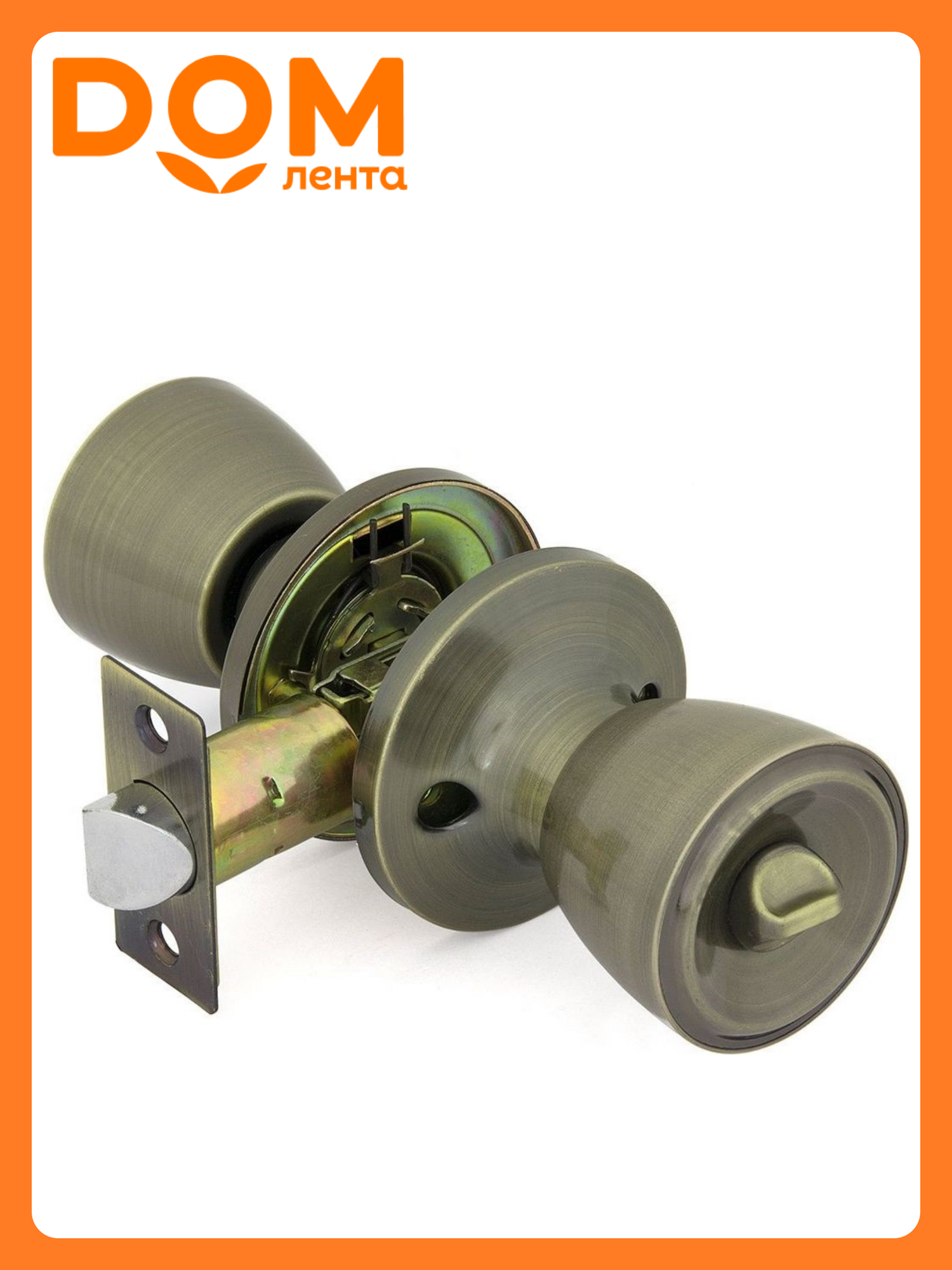 Дверная ручка-защелка фабрика замков 7072E с ключом и фиксатором античная бронза