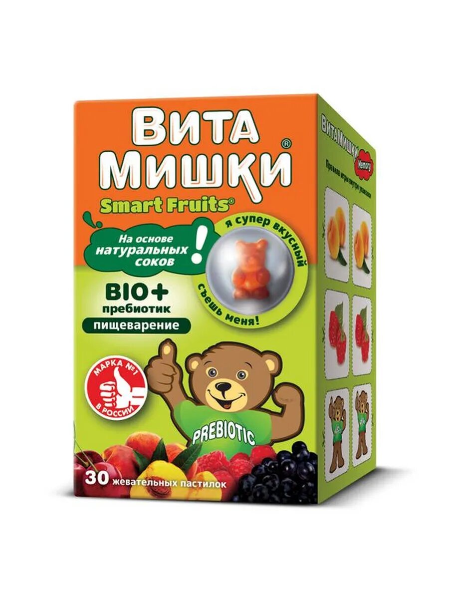 ВитаМишки Био+ пребиотик пастилки жевательные 2,5г 30шт