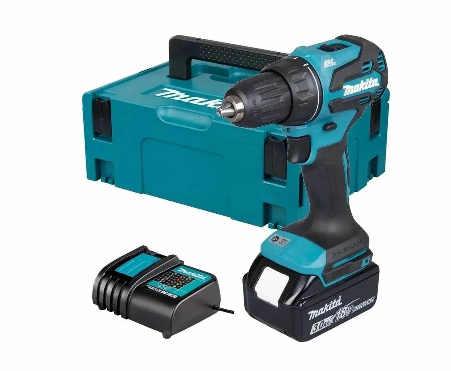 Шуруповерт аккумуляторный Makita DHP490SF1J 18В 50Нм. (1 АКБ 3Ач, З/У, кейс)