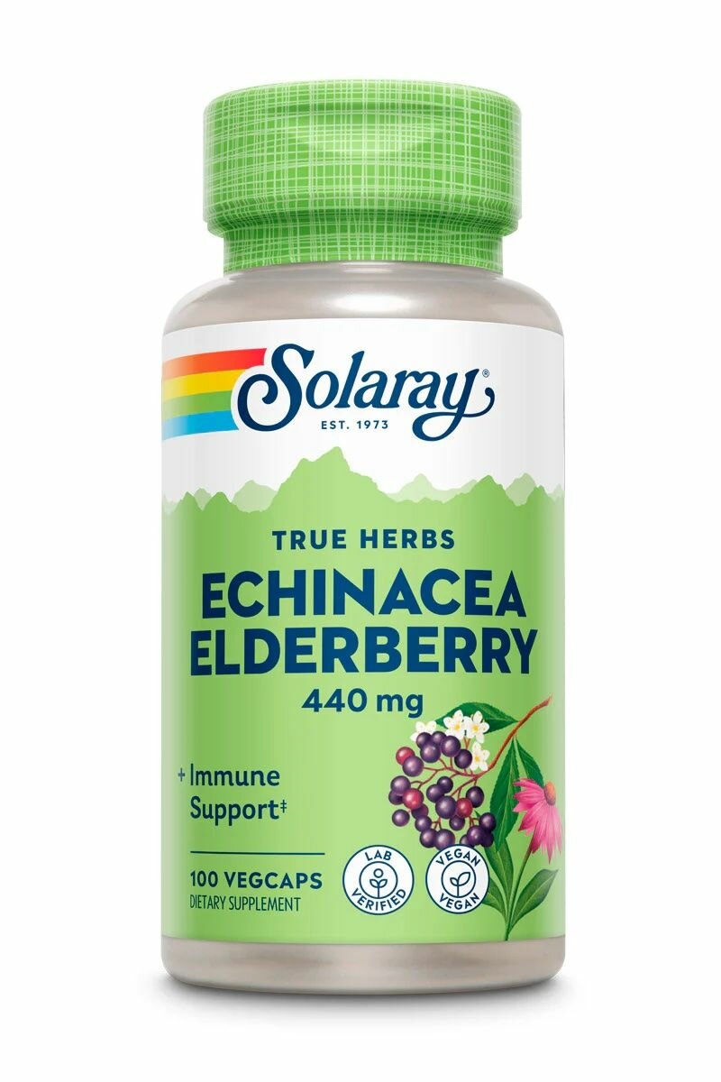 Solaray Echinacea & Elderberry V 100капсул 440мг