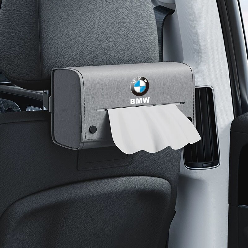 Магнитный держатель для салфеток в авто для моделей BMW: 3, 5, 1, 7 серии, X1, X3, X5 — серый