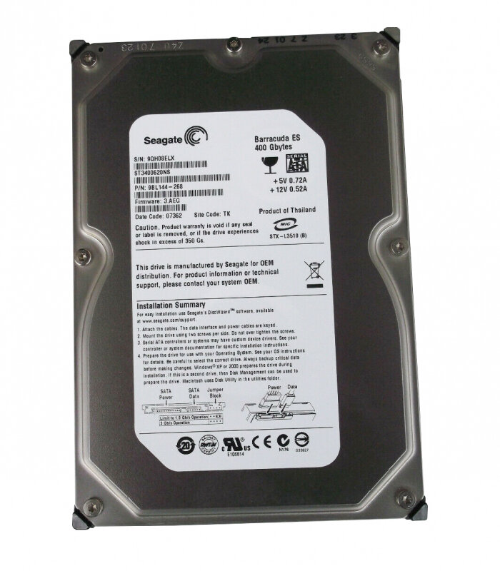 Жесткий диск Seagate ST3400620NS 400Gb SATAII 3,5" HDD