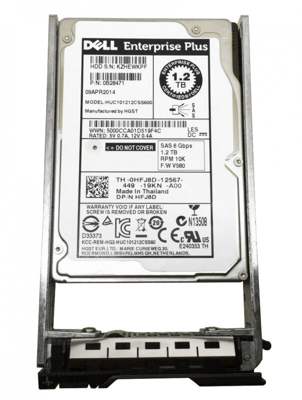Жесткий диск Dell HFJ8D 1,2Tb 10000 SAS 2,5" HDD