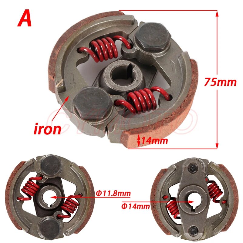 Центробежный клатч A, 75mm, 14mm, 11.8mm