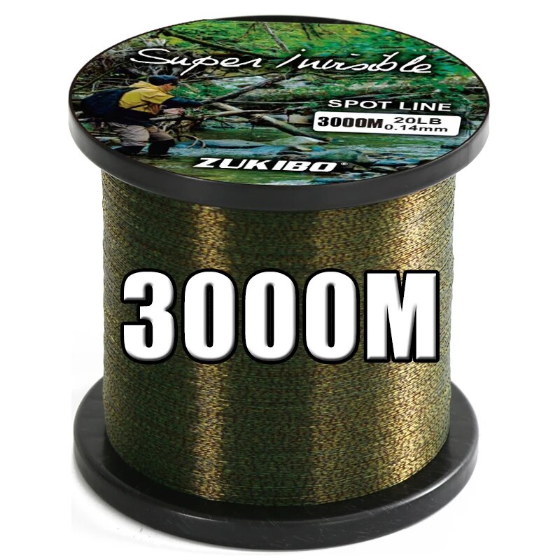 Леска ZUKIBA 3000м, 0.235мм, 12LB, Green