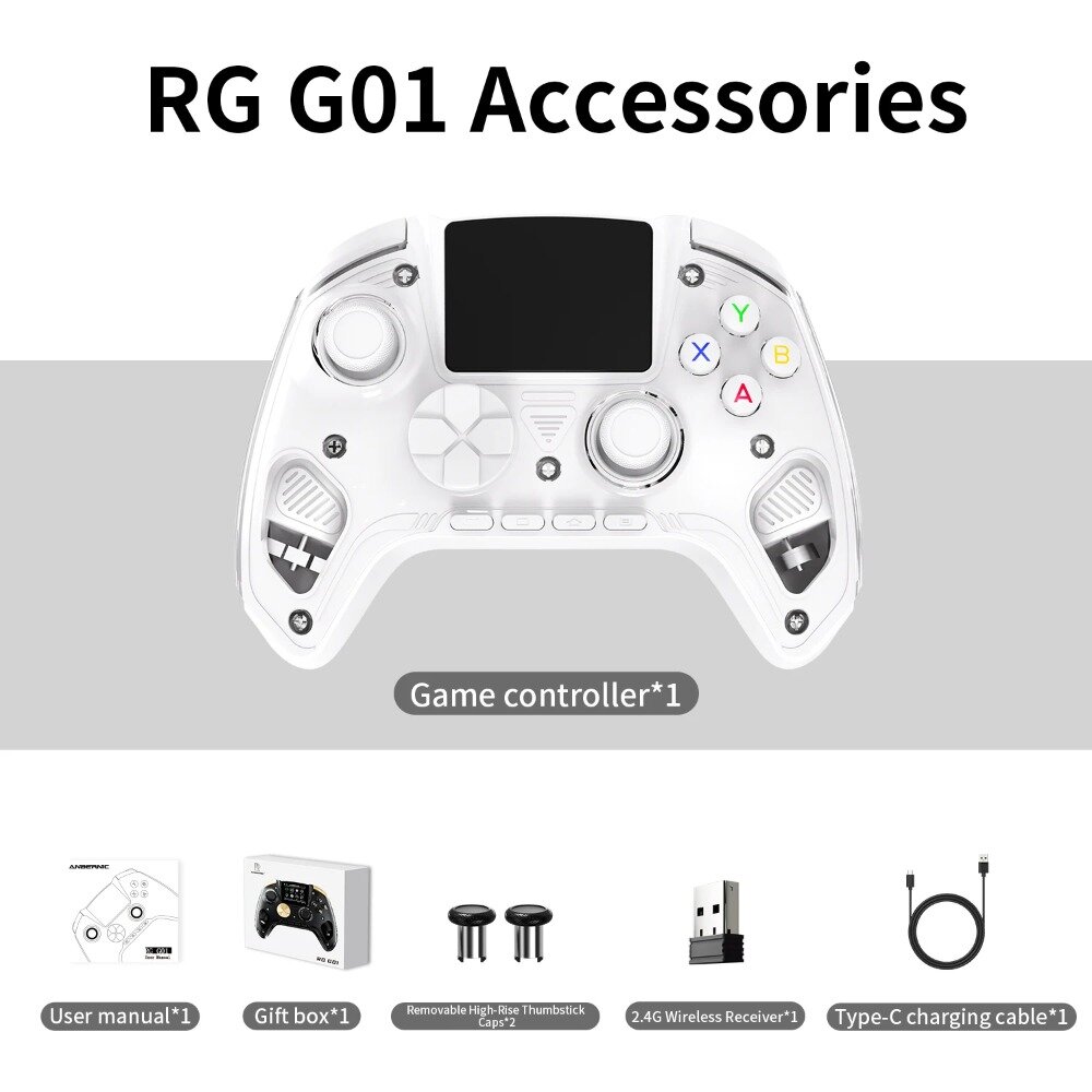 ANBERNIC RG G01 Трехрежимный игровой контроллер, линейный триггер Холла, подходит для ПК, Linux, Switch, Android, IOS