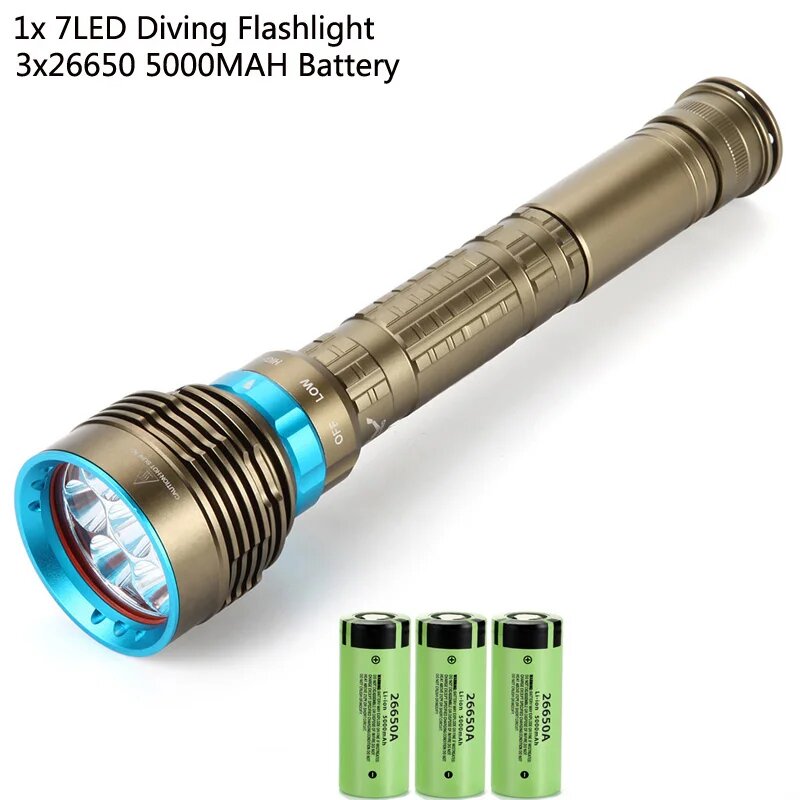 Фонарь дайвинга 7 LED, 7xL2, Package B