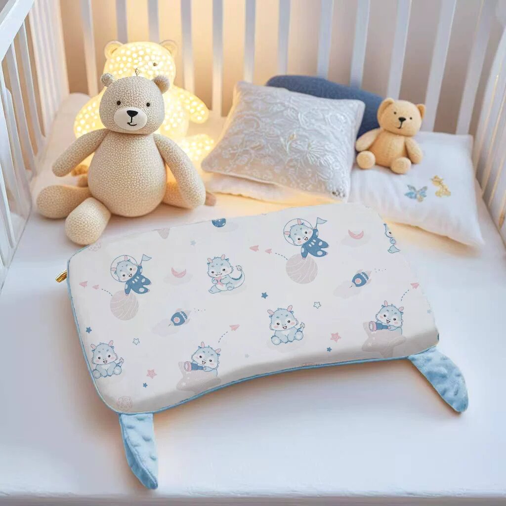 Мягкая силиконовая подушка для детей 1-6 лет, высота 3 см, дизайн звездного дракона, удобная детская подушка
