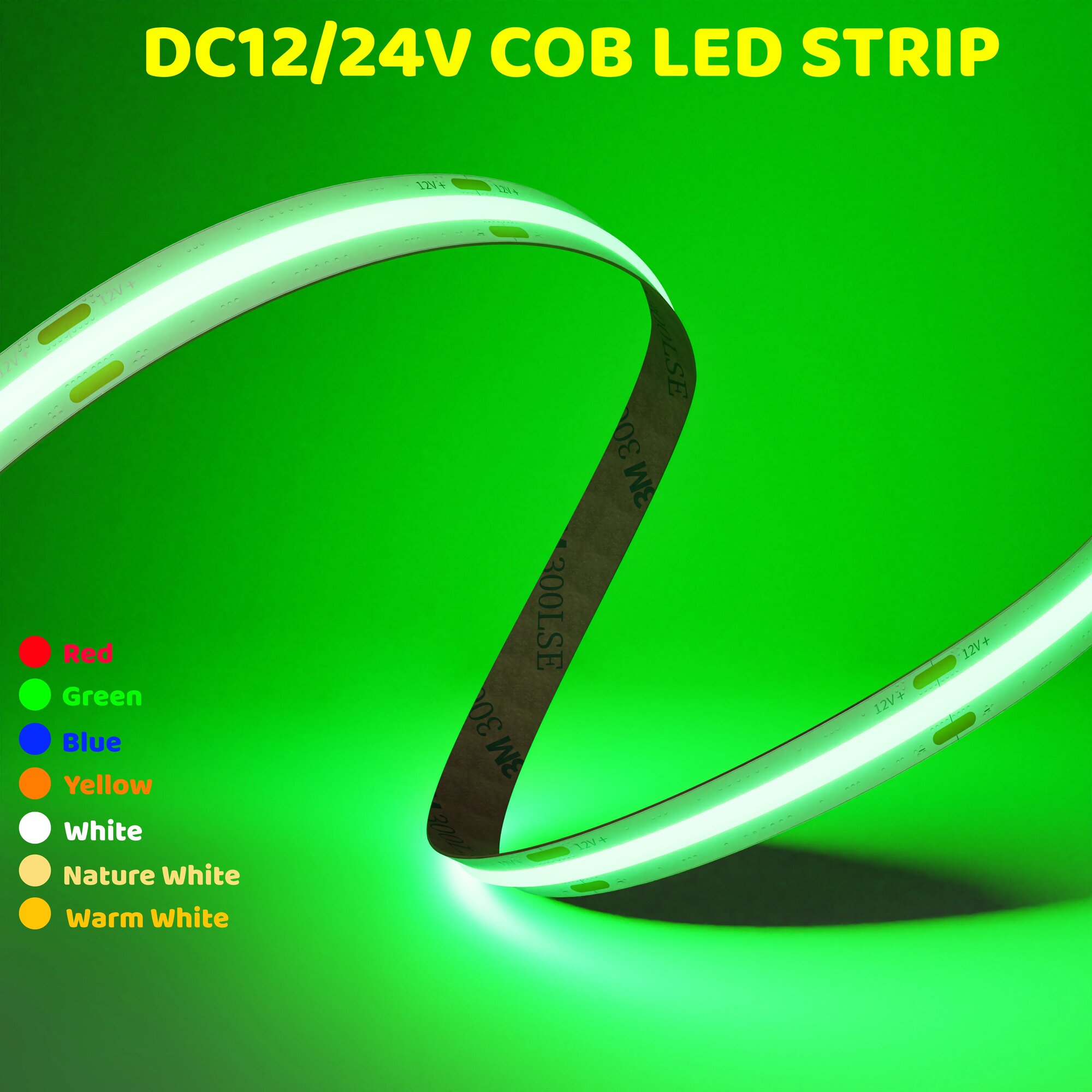Светодиодная лента COB RGB Blue 5м, 528 Leds, 12V