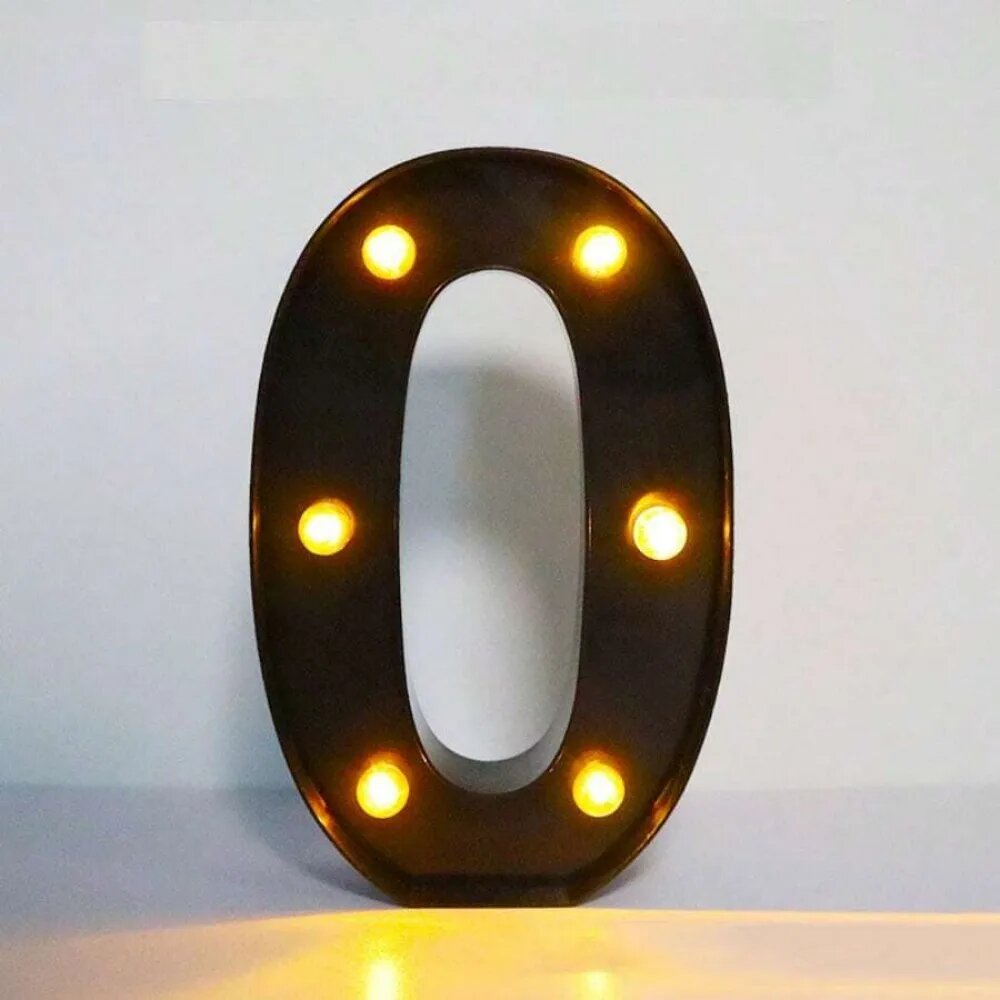 LED Буква для декора 21.8 см Черный, O