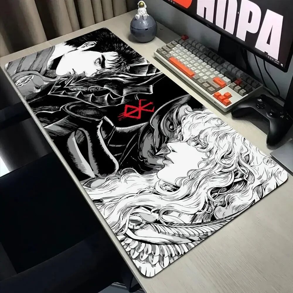 Коврик для мыши аниме Berserk Guts 600x300mm, черный
