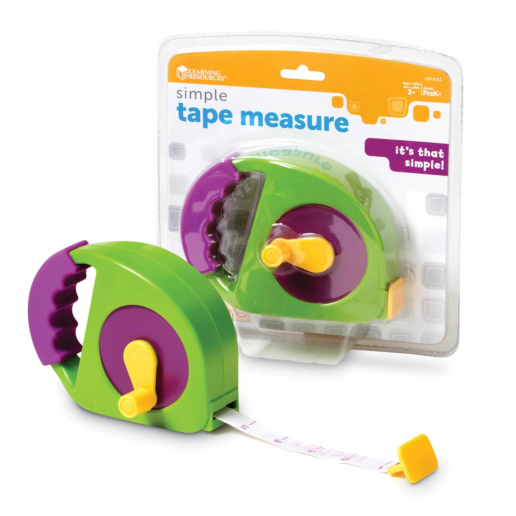 Развивающая игрушка Learning Resources - Детская измерительная рулетка Simple Tape Measure, 1 эл. - LER9153
