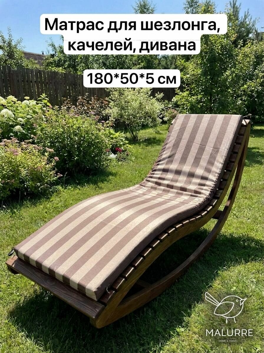 Матрас для шезлонга лежака непромокаемый Malurre, 50х180 см