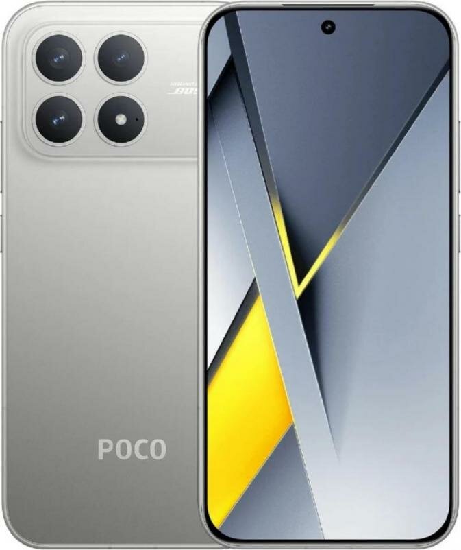 Смартфон Xiaomi Poco F8 Pro 12/512 ГБ Silver EU версия, оригинал