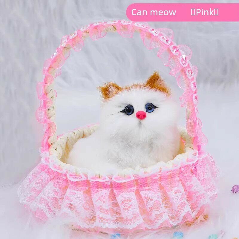 Игрушка-симулятор котенка, мяукающий кот, бионическая модель животного, украшение, подарок на день рождения для