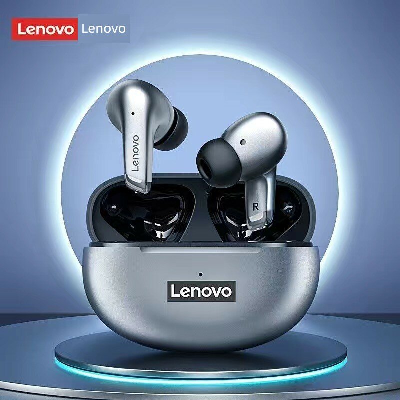 Lenovo игровые Bluetooth наушники с динамиками 13 мм, мгновенное подключение, HD звонок - серебристо-белый беспроводной