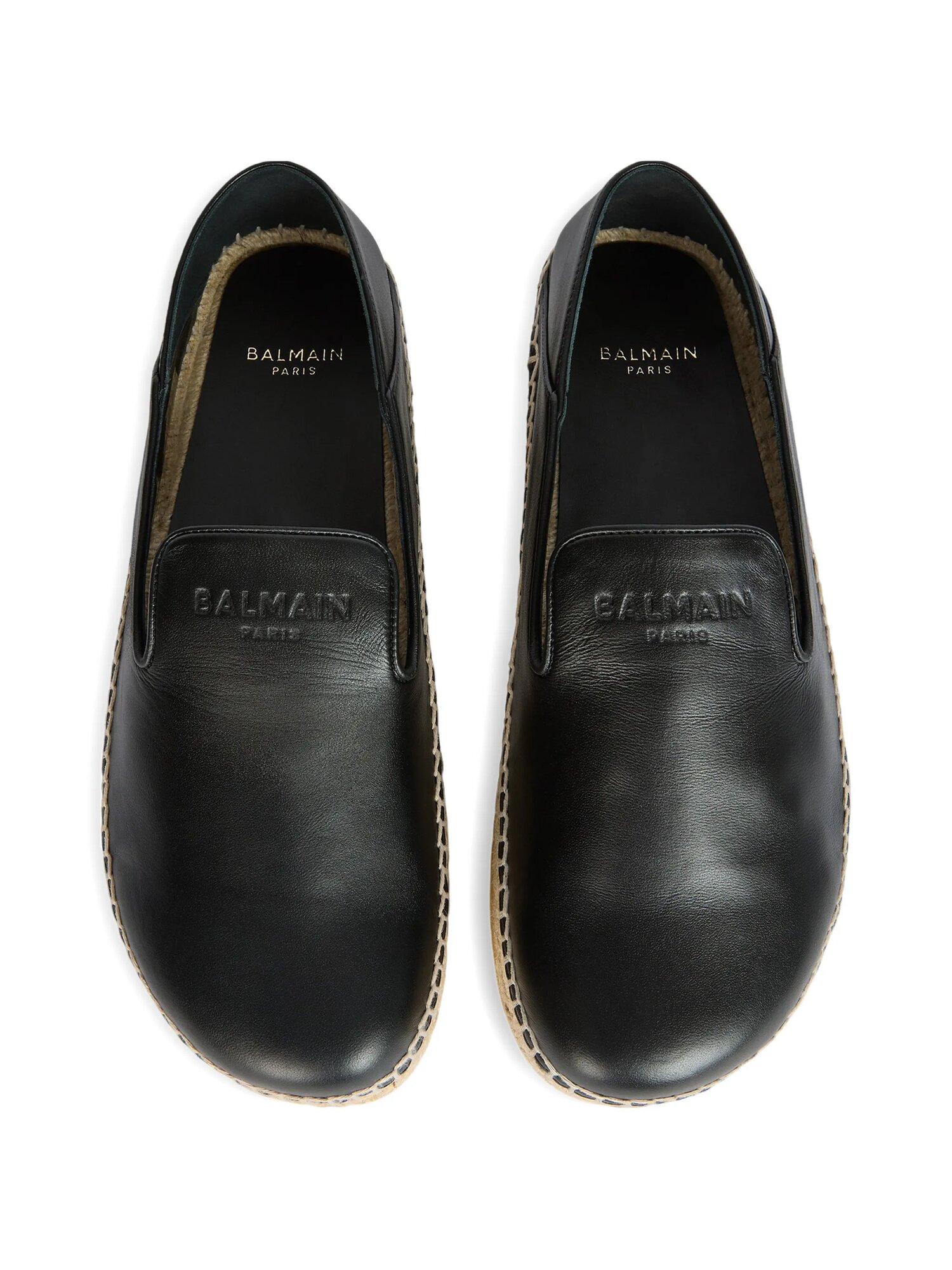 Эспадрильи BALMAIN Smooth leather espadrilles, размер 42, black/black — фото 1
