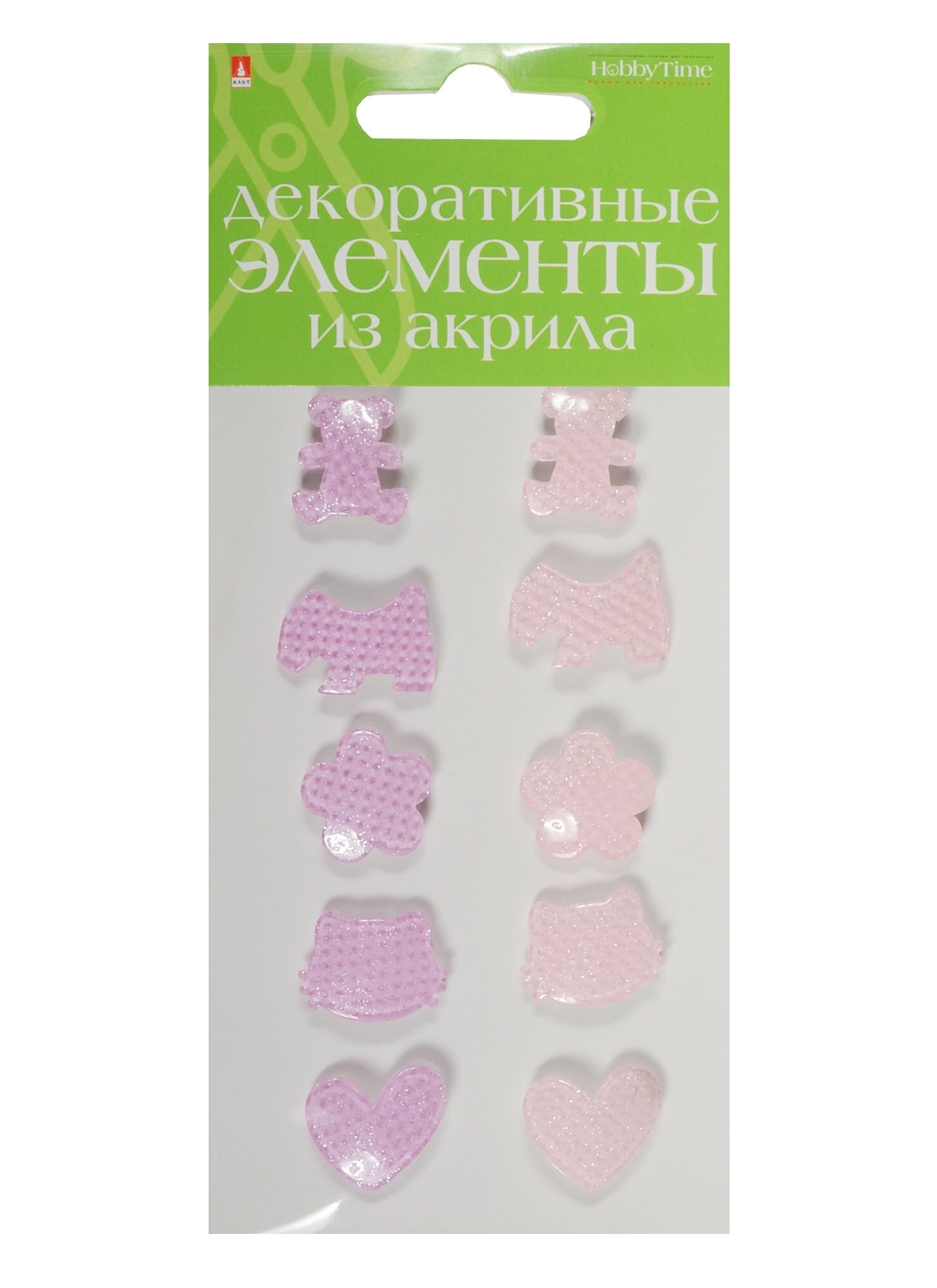 Декоративные элементы из акрила Набор №18 Фигурки Микс 1 (2-336/18) (10шт.) (Hobby Time) (упаковка)