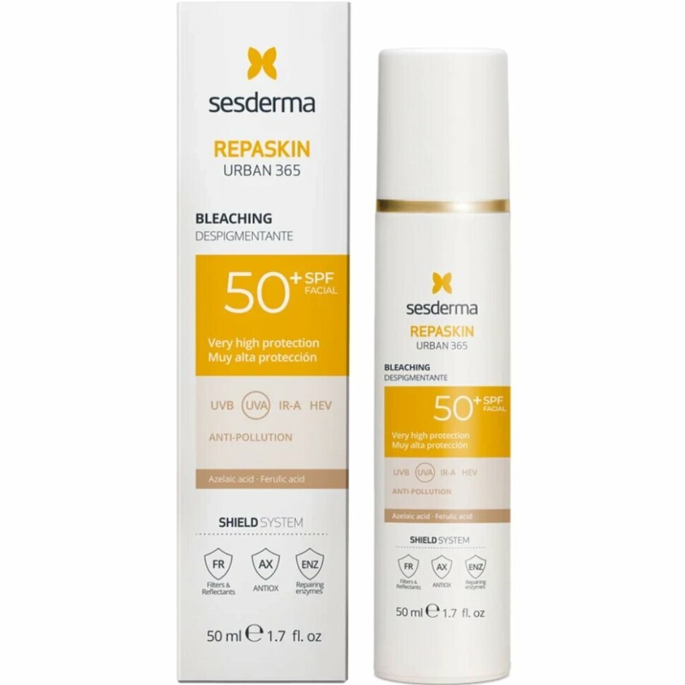 Sesderma REPASKIN URBAN 365 Bleaching SPF50 Средство солнцезащитное депигментирующее для лица, 50мл