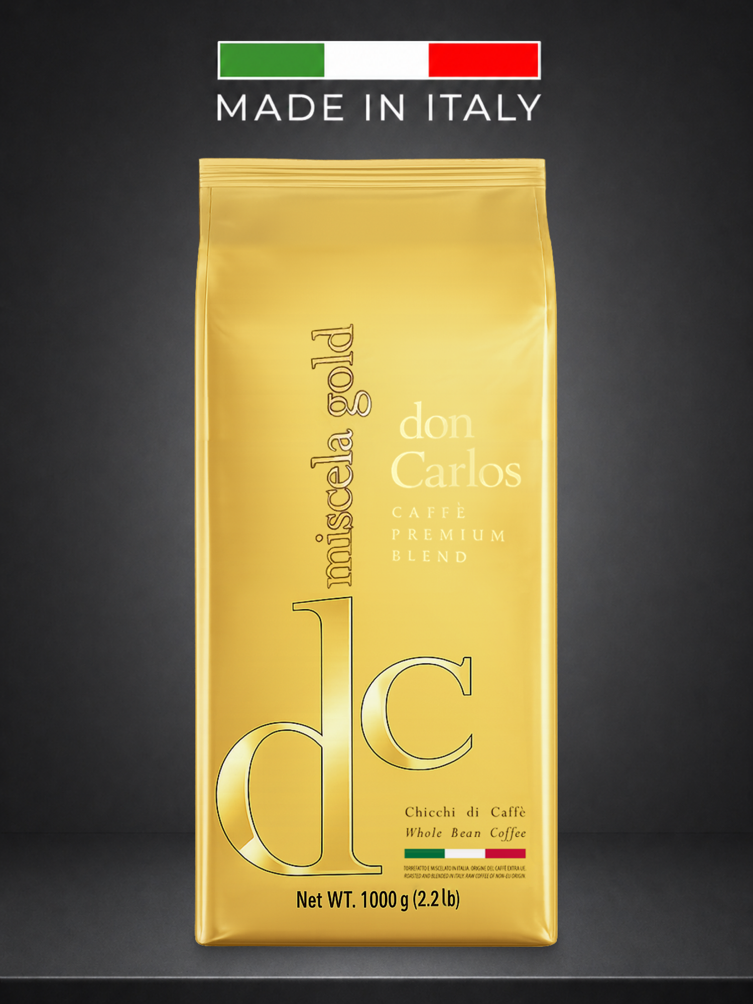Кофе в зернах Carraro Don Carlos, арабика, робуста, средняя обжарка, 1 кг