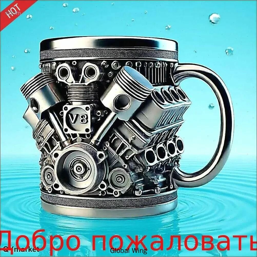 Кружка "Двигатель V8", 200 мл, 1 шт