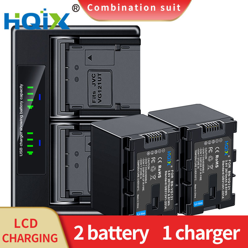 HQIX для JVC GZ-MG750 MS210 MS110 MS250 MG980 HM30 MS230 HM 50 HM500 HM545 HM300 HM330 камера BN-VG121 Двойное зарядное устройство Аккумулятор