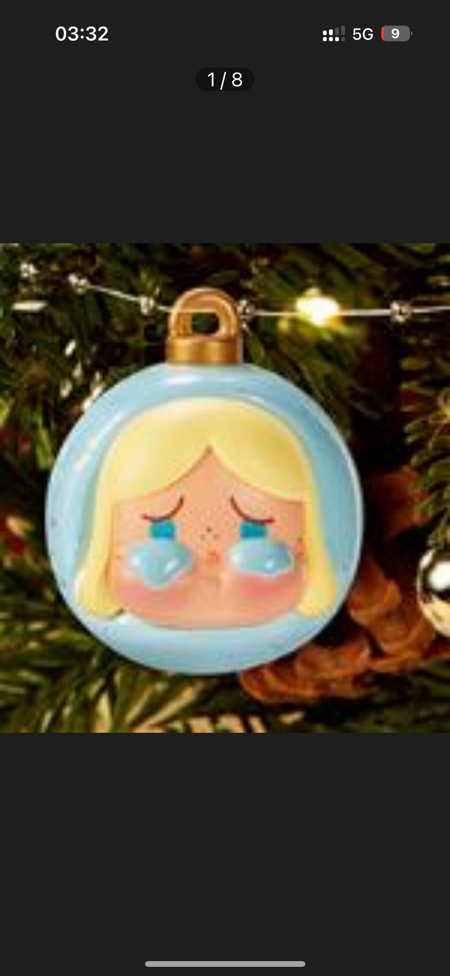 POP MART Crybaby Серию Рождественский Шар Версия Коллекционная Плюшевая Фигурка Стандартный Размер Игрушка