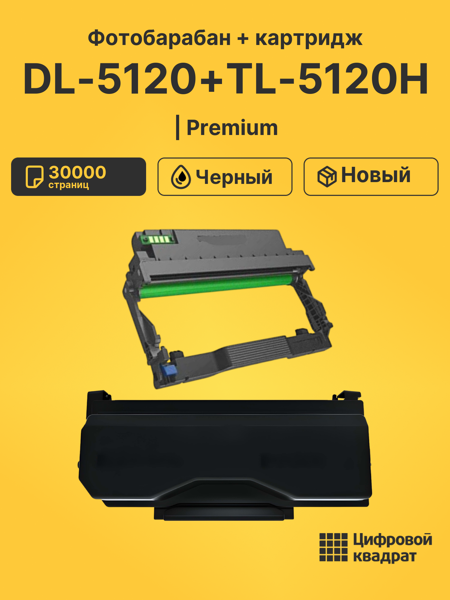 Фотобарабан + картридж DL-5120+TL-5120H для принтеров BM5100ADN, BM5100ADW, BM5100FDN, BM5100FDW, BP5100DN черный