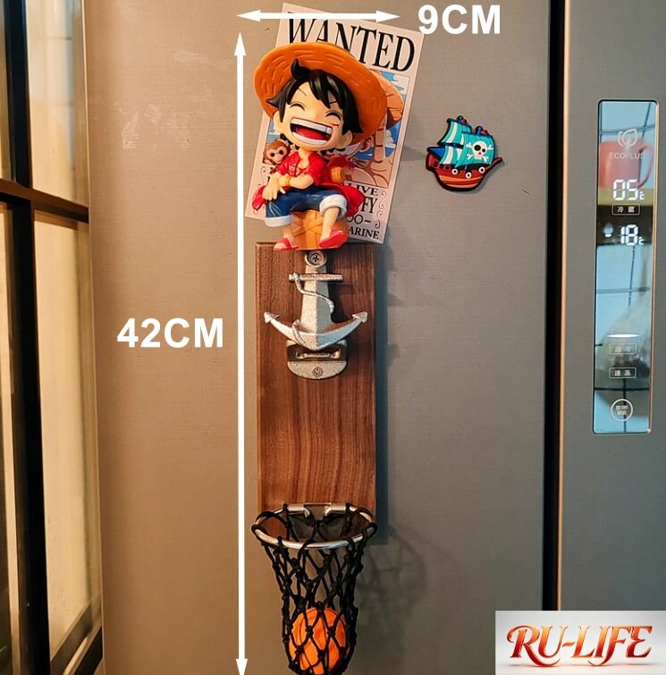 Наклейка на холодильник Ван-Пис One Piece Открывалка для пивных бутылок с наклейкой на холодильник Luffy