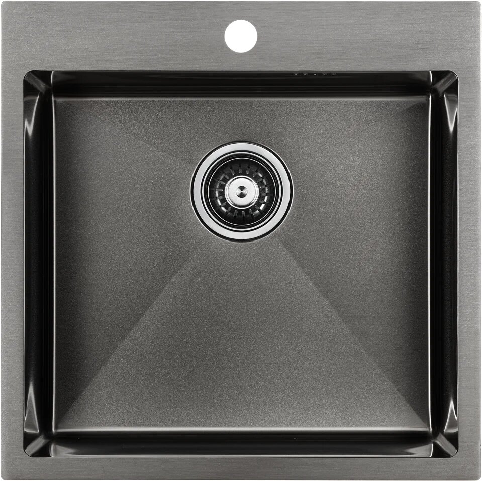 Мойка кухонная Paulmark Kroner PM215151-GM металлическая, 51x51, мойка для кухни, квадратная, российская