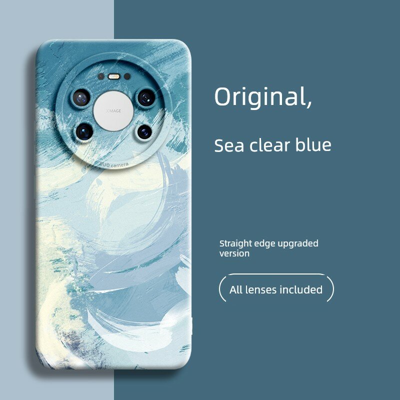 Huawei Mate 70 Air Шокопротивление Силиконовый Фулл-кавер Чехол с Антибрызговым Покрытием - Морской прозрачный синий