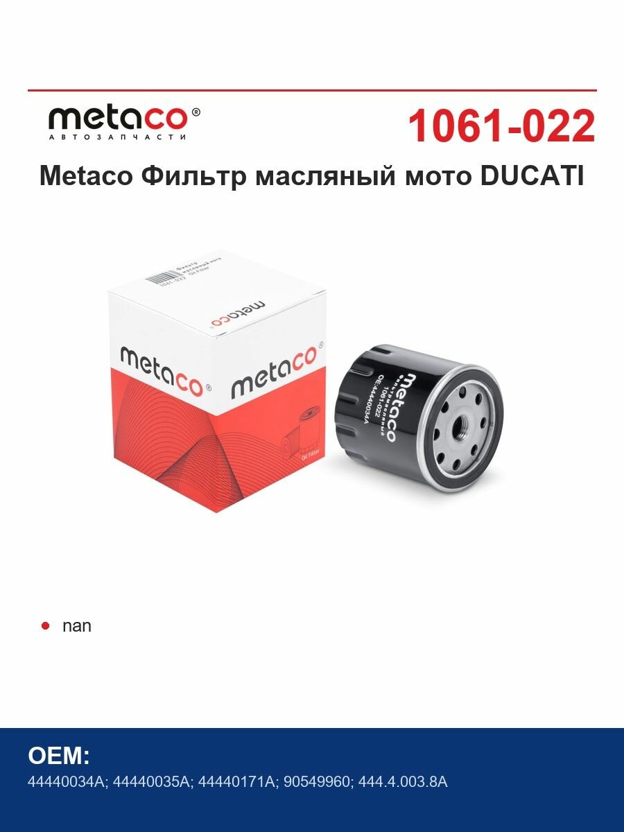 Metaco Фильтр масляный мото DUCATI